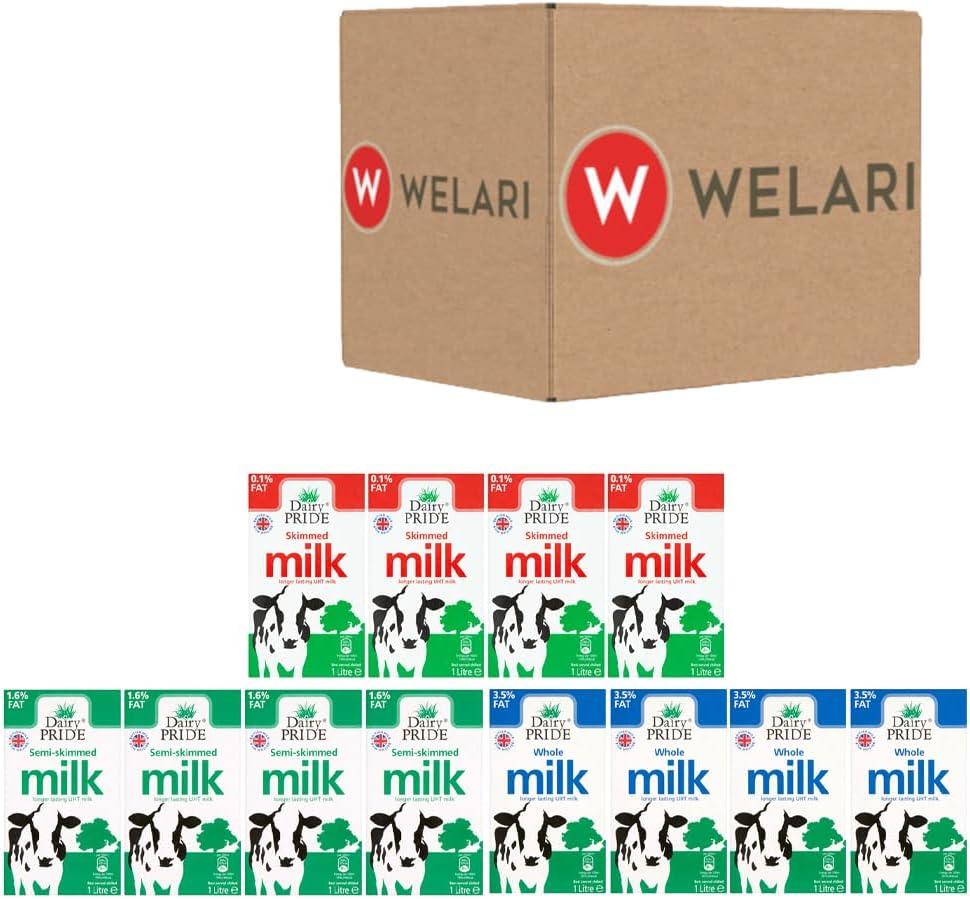 Dairy Pride 12 x 1Ltr Assorted UHT Milk with Welari Thank You Card ...