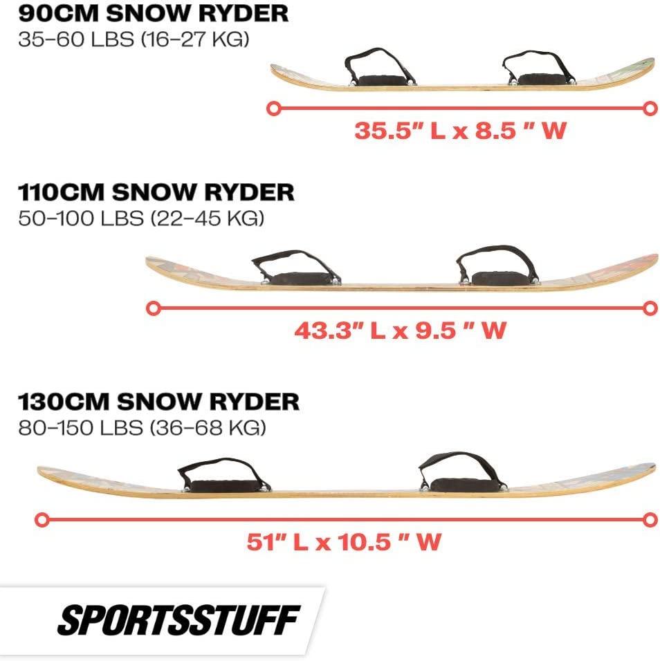 Sportsstuff Snow Ryder Hardwood Snowboard with Velcro Bindings - 110cm ...