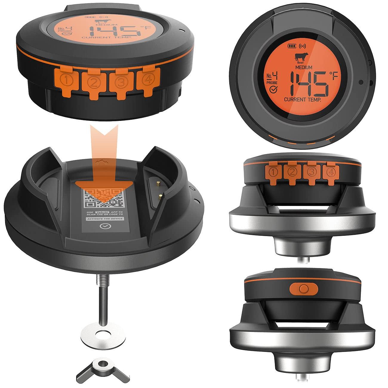 Rosenstein & Sons Smart Digital Grill Thermometer with Bluetooth & 2 ...