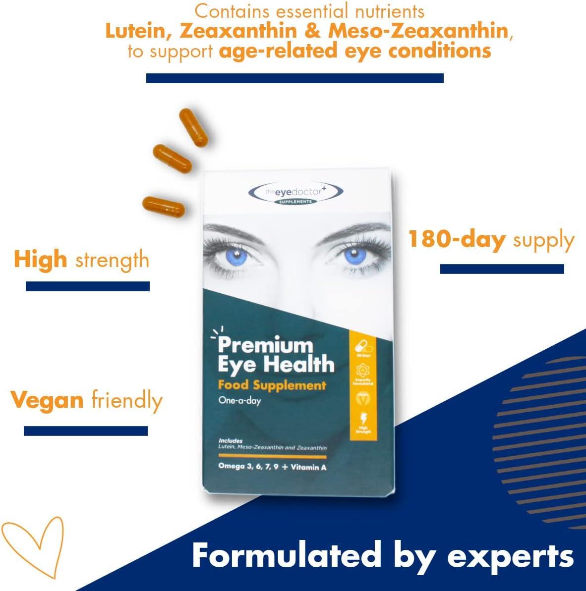 Eye Doctor Dry Eye Supplement - 180 Vegan Capsules for Vision Health ...