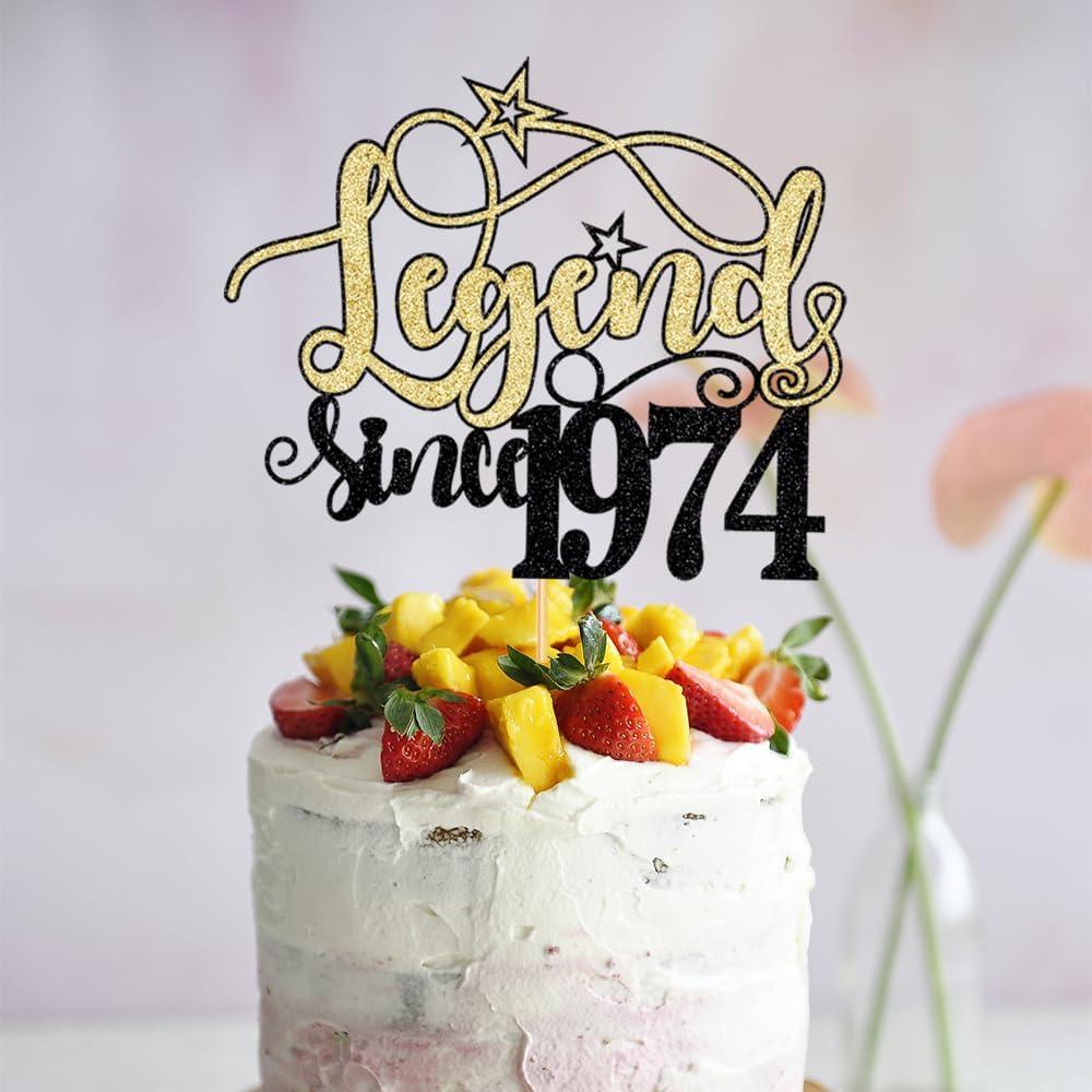 WRACKKIAR Legend Since 1974 Cake Topper Cheer 50th Cake Topper Happy ...
