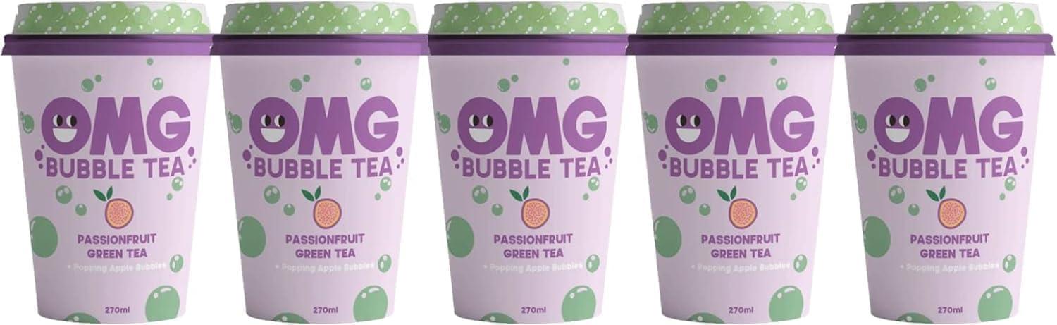 Bubble Tea | Passion Fruit Green Tea With Popping Apple Bubbles 270ml ...