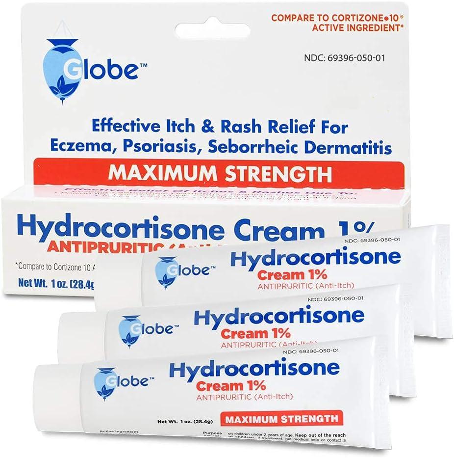 3-Pack Hydrocortisone Maximum Strength Cream 1% - Anti-Itch Relief for ...