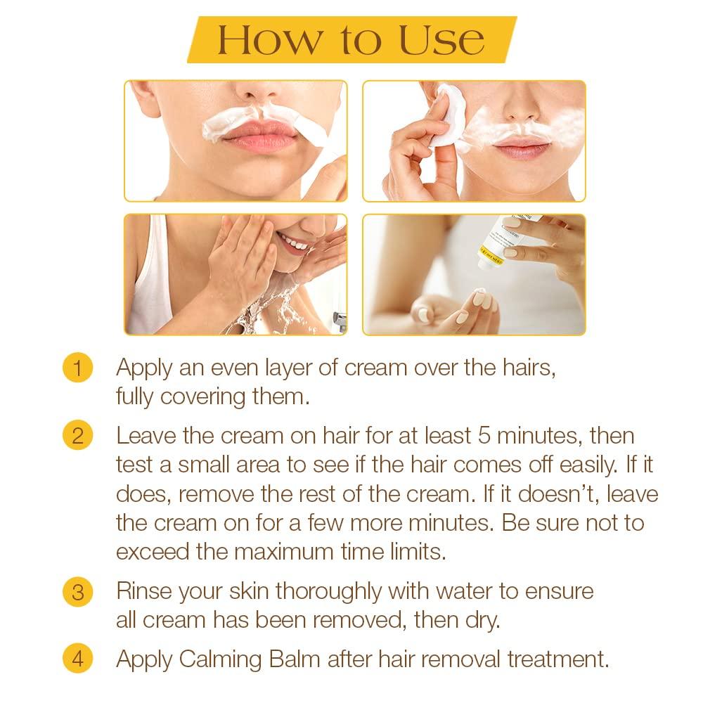 GiGi Facial Hair Removal Cream & Calming Balm Set - Smooth & Soothing ...