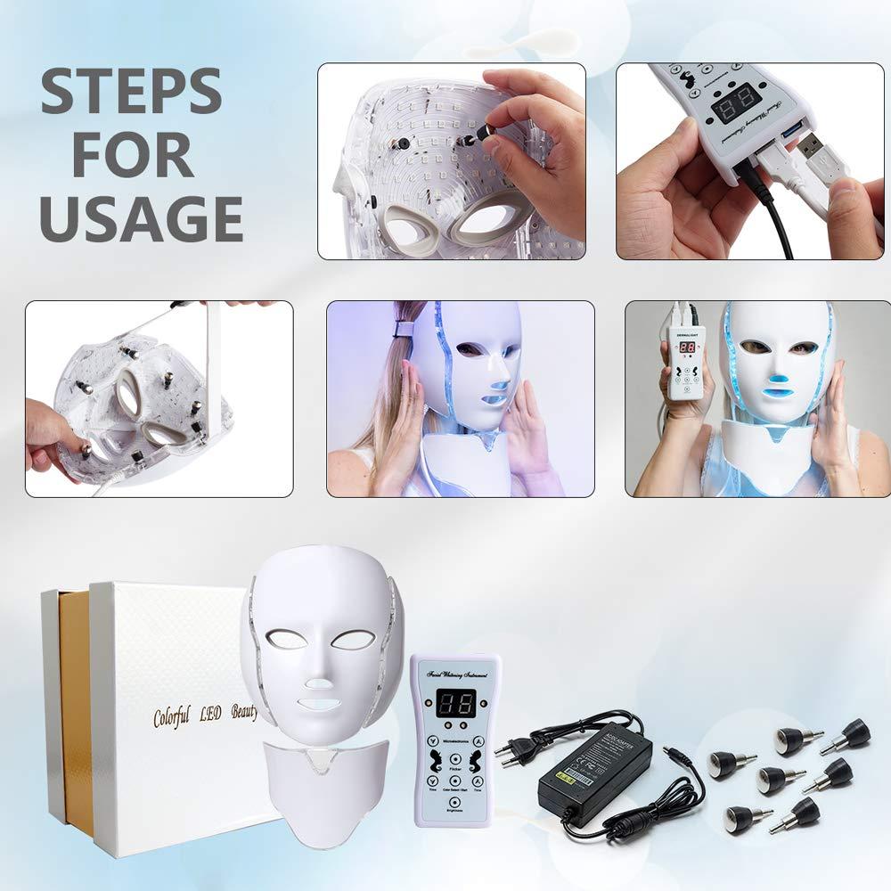 LED Face Mask Light Therapy | 7 Color Skin Rejuvenation & Anti-Aging ...