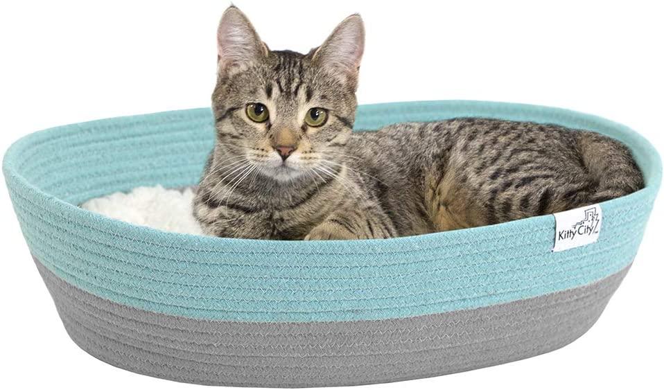 Kitty City Cat House Bed - Cozy Sofa Bed with Cat Rope - Comfortable ...