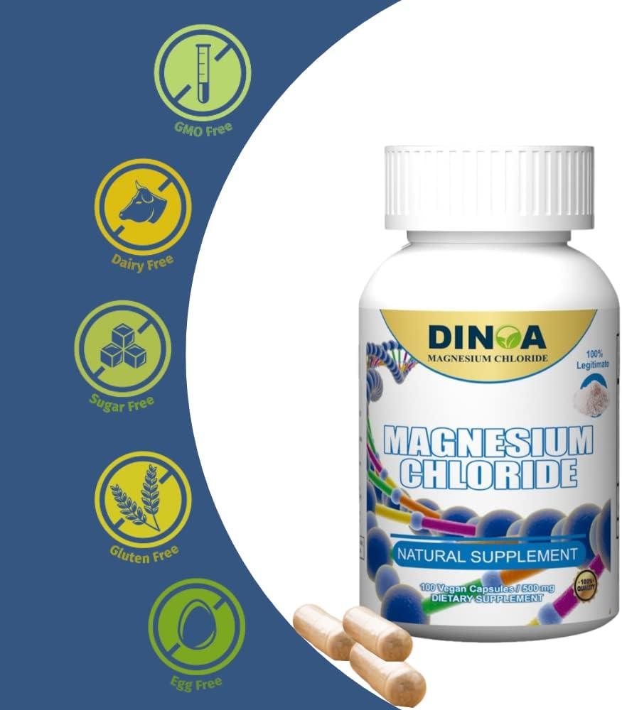 Organic Immunity Support: 100 Magnesium Chloride Capsules 500mg ...