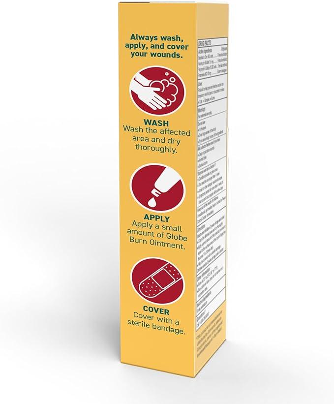 Globe {2 Oz) Dual Action Burn Relief & First-Aid Antibiotic Ointment ...