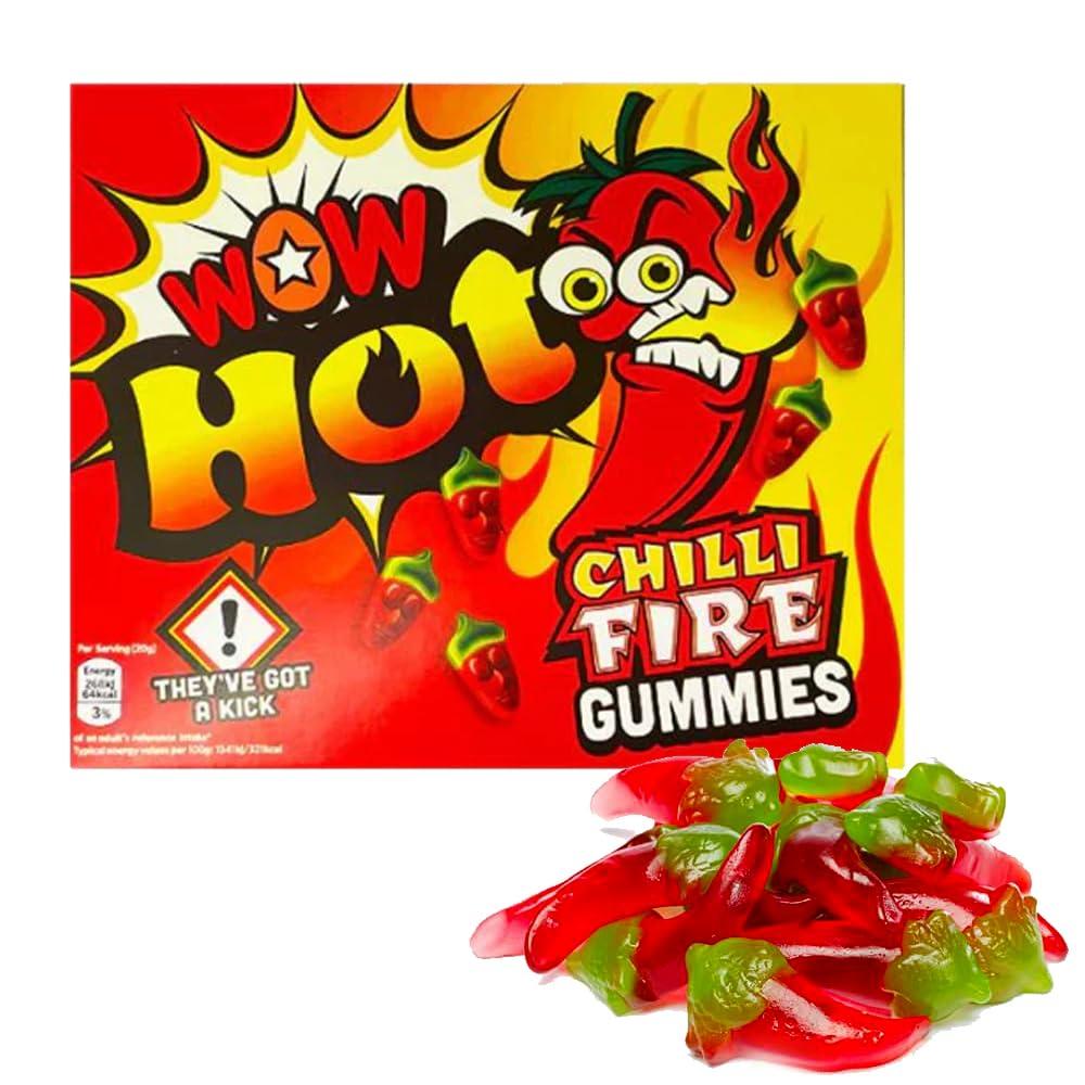 Wow Hot Chilli Fire Gummies - Spicy Candy Theatre Box Bold Flavor Snack ...