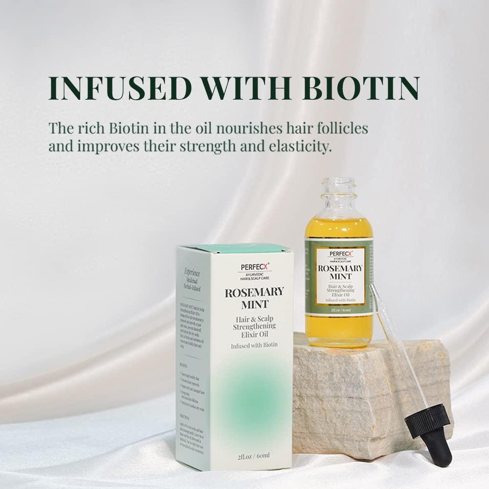 Perfecx Rosemary Mint Hair & Scalp Elixir Oil - 2 fl oz | Biotin ...