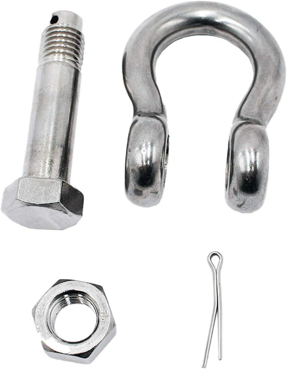 SHENGHUISS 2 pack Stainless Steel 316 Bow Shackle Set - 5/16, 3/8, 1/2 ...