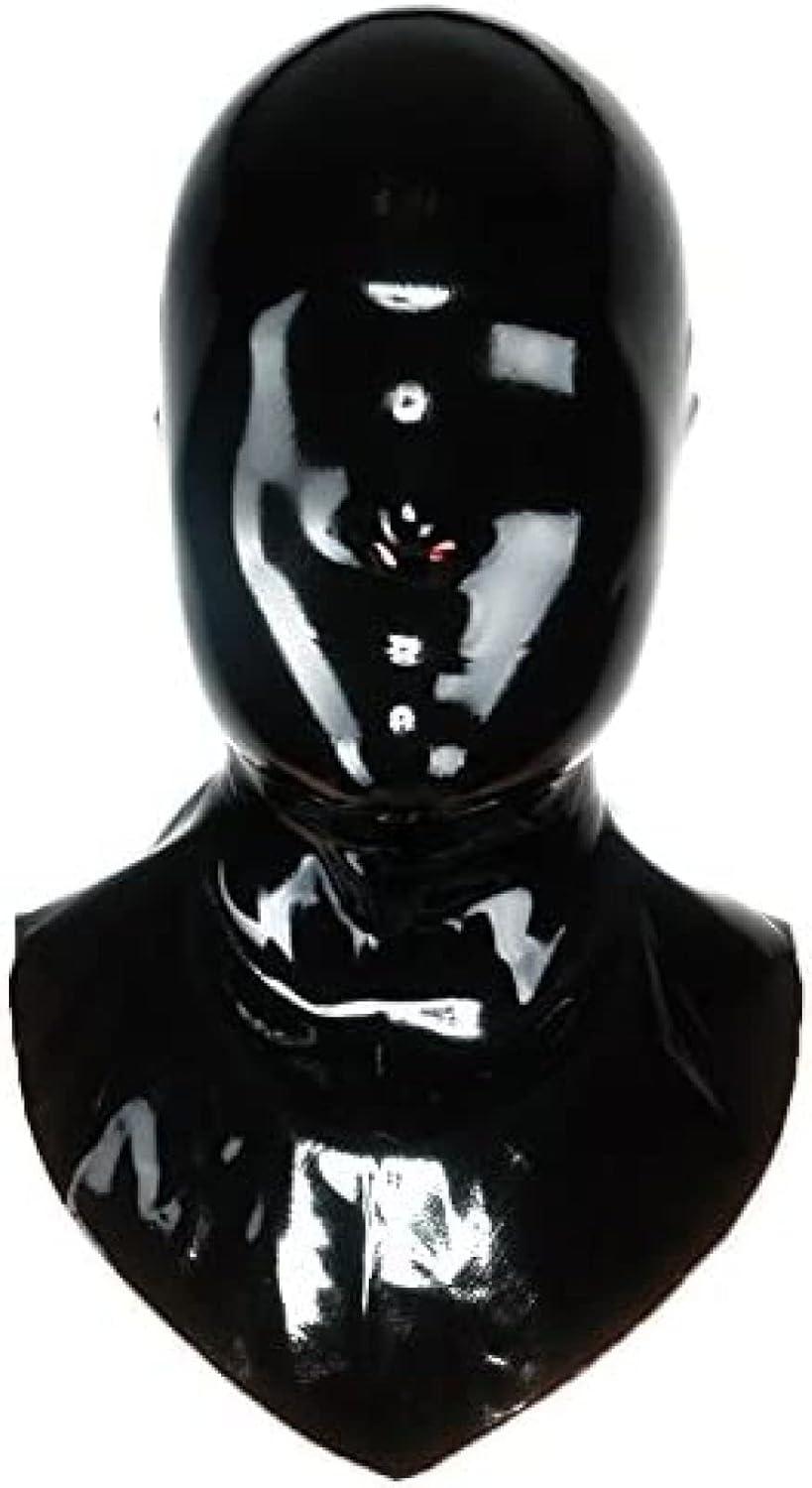 Unisex Black Latex Hood Rubber Mask - Open Nose Execution Mask ...