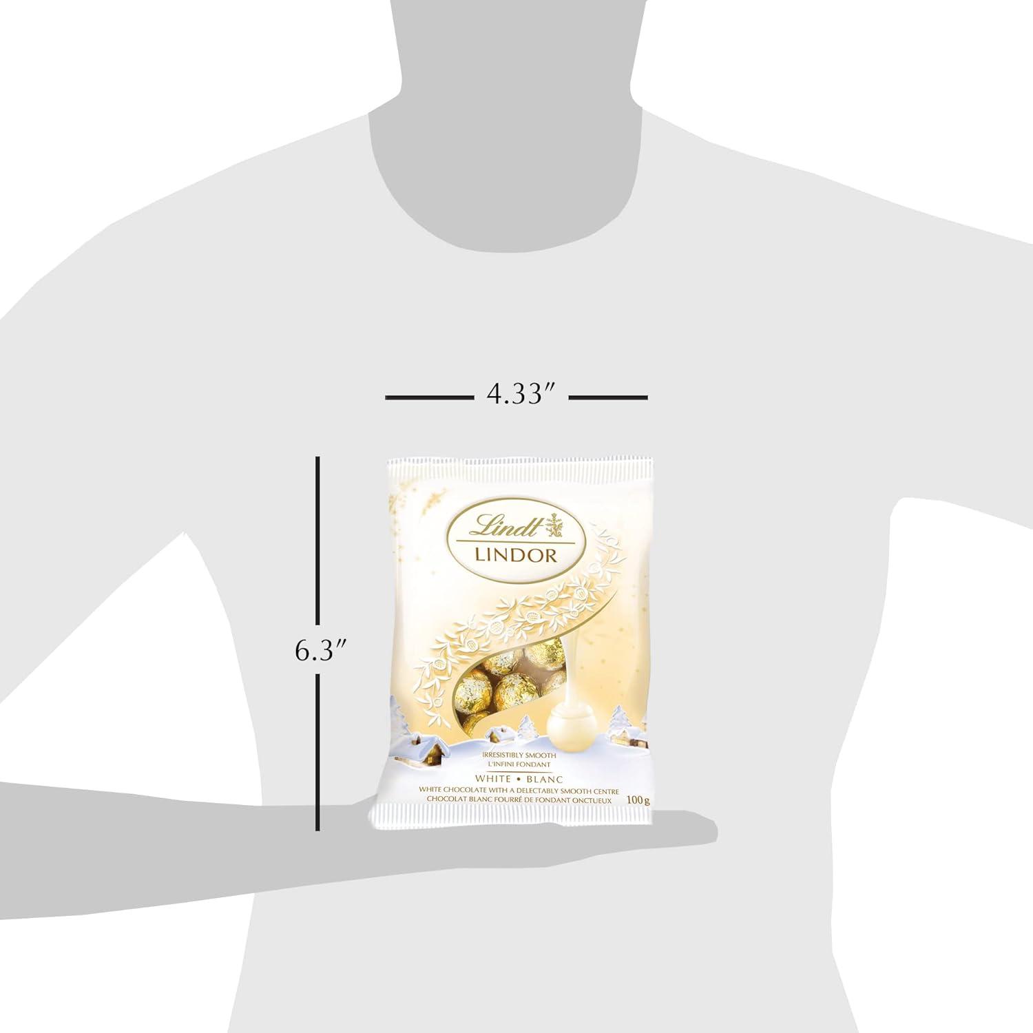 Lindt LINDOR Mini White Chocolate Balls 100-Gram Bag White Chocolate ...