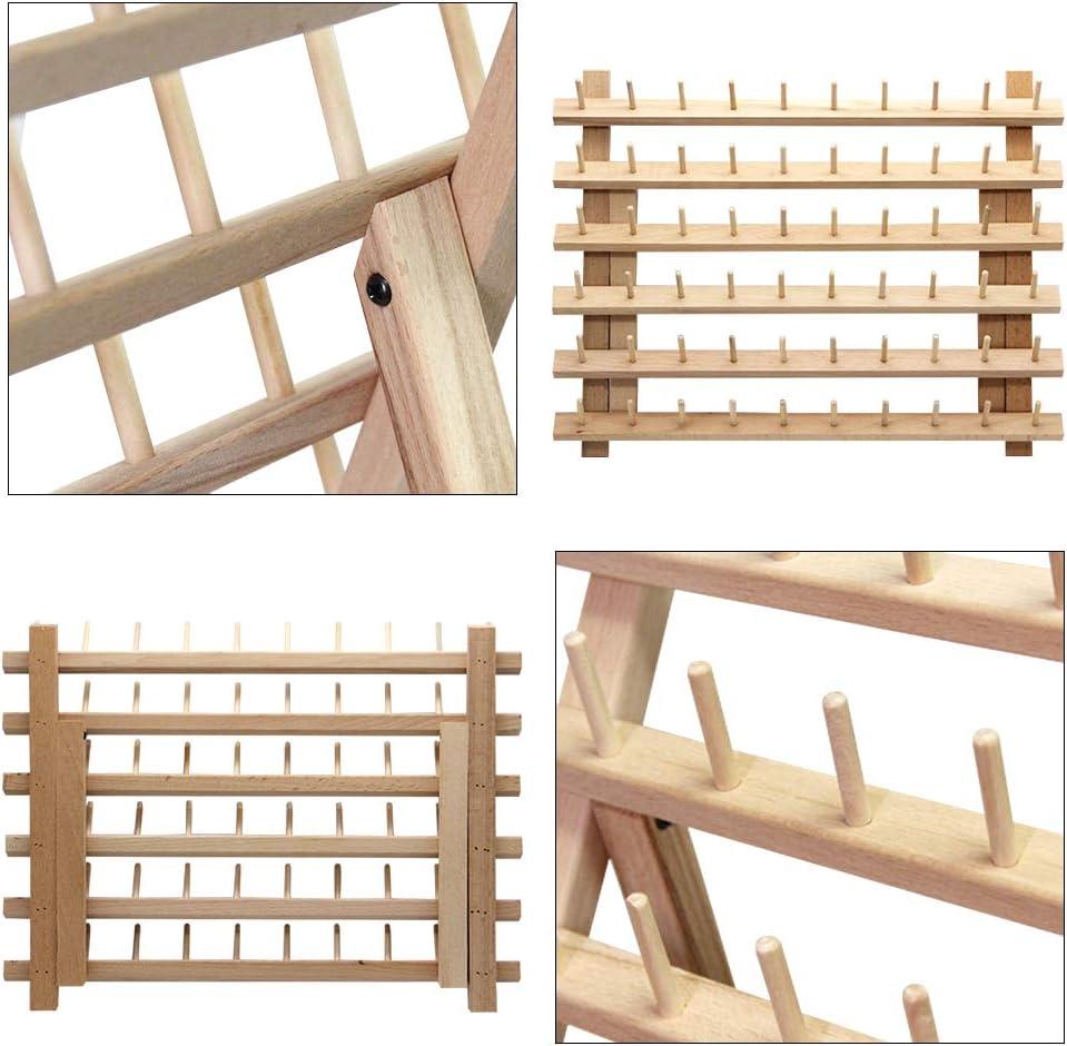 SAND MINE Wooden Thread Rack - 60 Spool Sewing & Embroidery Thread ...