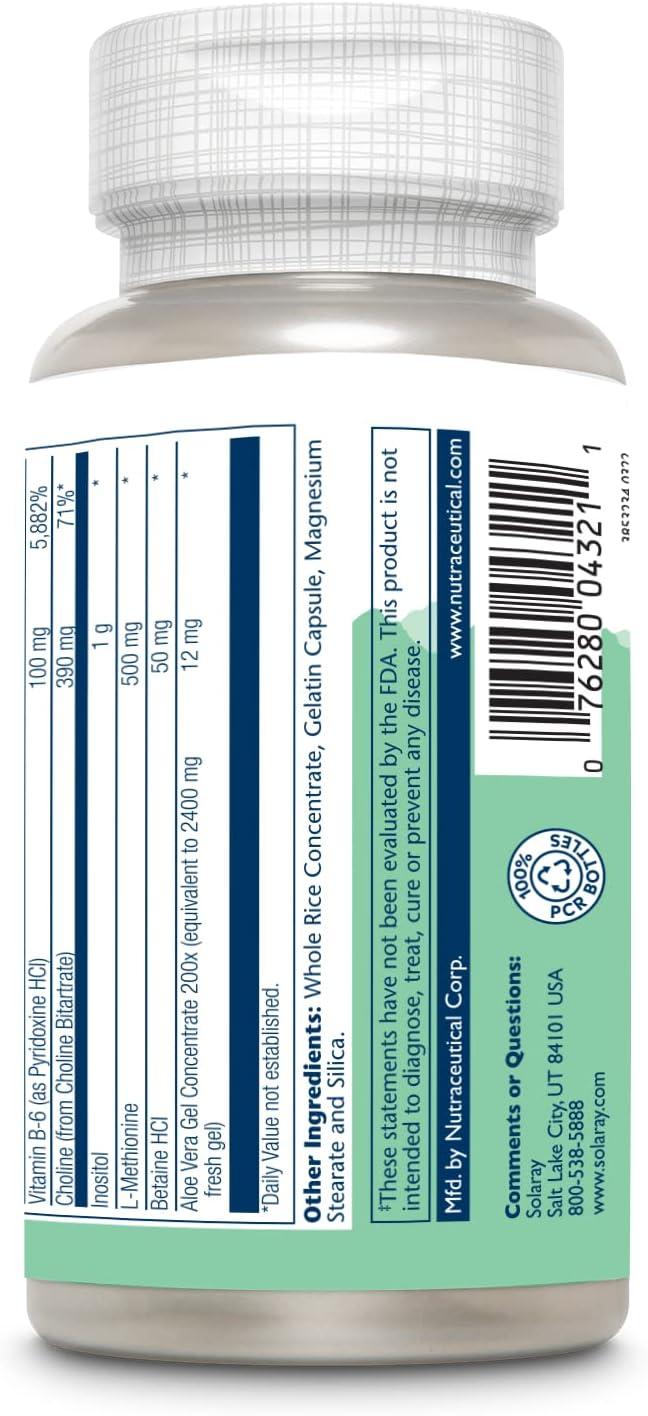 Solaray Lipotropic 1000 Plus Vitamin Capsules 100ct | Support Weight ...