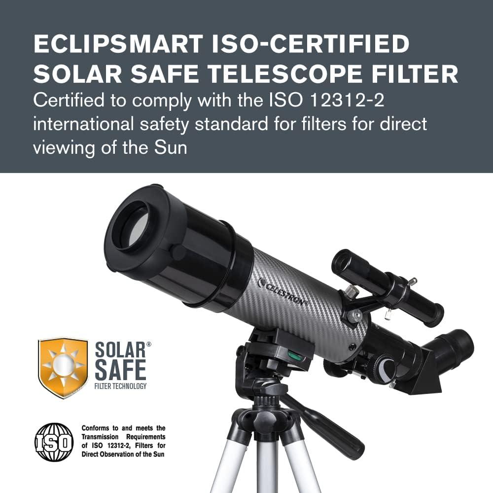 Celestron EclipSmart Safe Solar Eclipse Telescope Filter | ISO 12312-2 ...