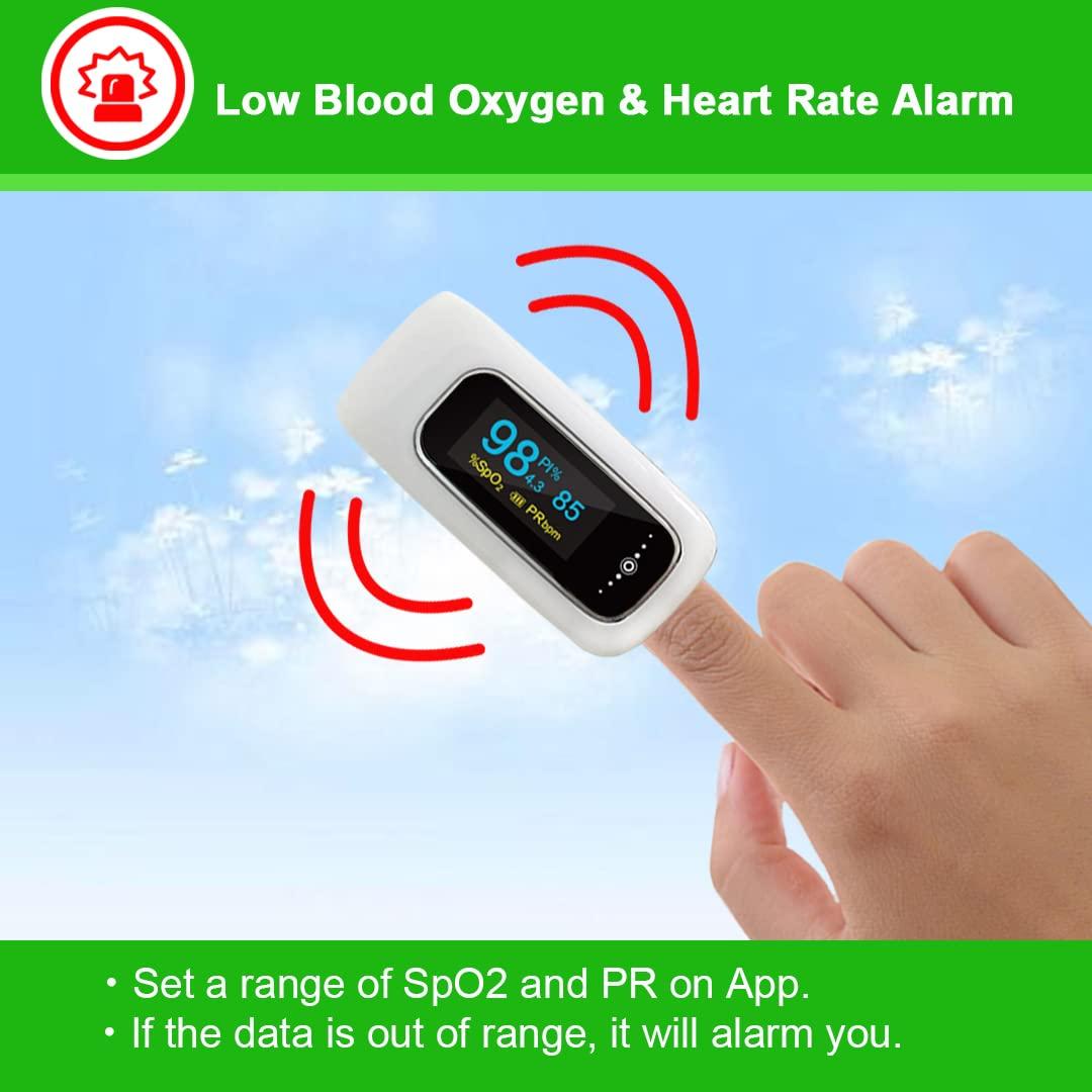 Rechargeable Oxygen Monitor Finger Adults Bluetooth Pulse Oximeter CE ...