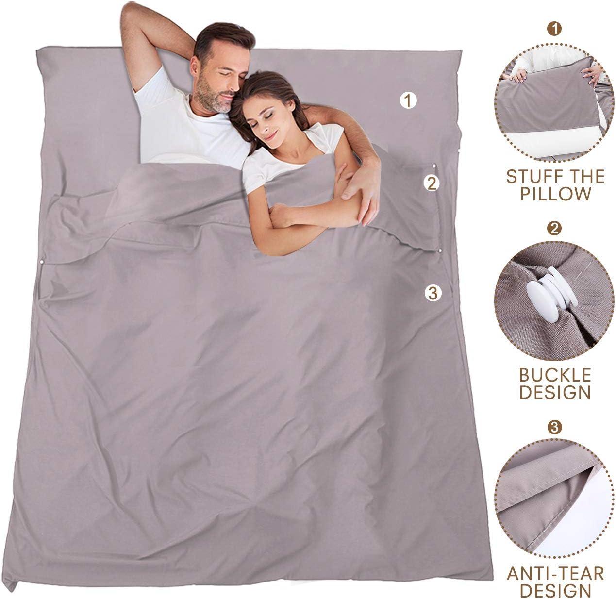 ASOOX Sleeping Bag Liner - Lightweight & Compact Travel Sheet for Camping, Backpacking, and ...