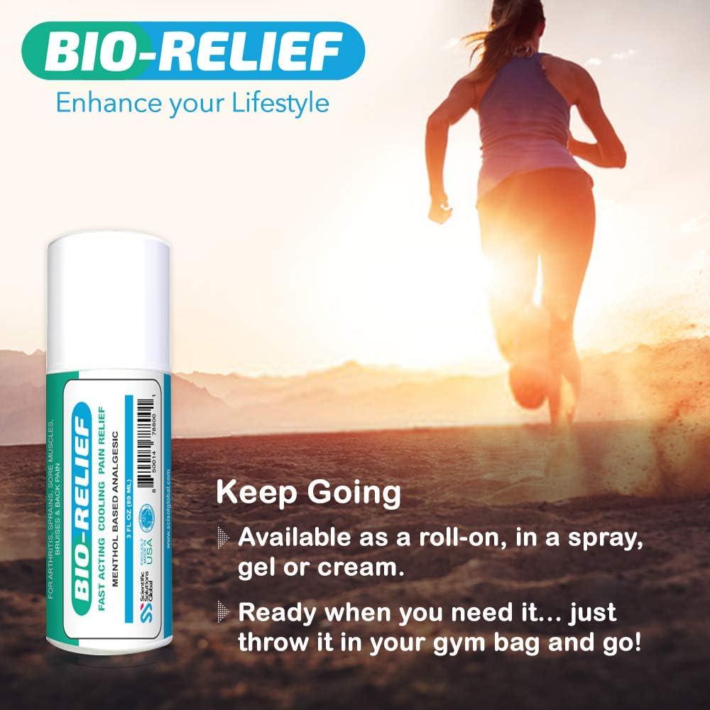 BIO-Relief Pain Relief Gel 3 oz Roll-on | 10% Menthol & Arnica | Fast ...