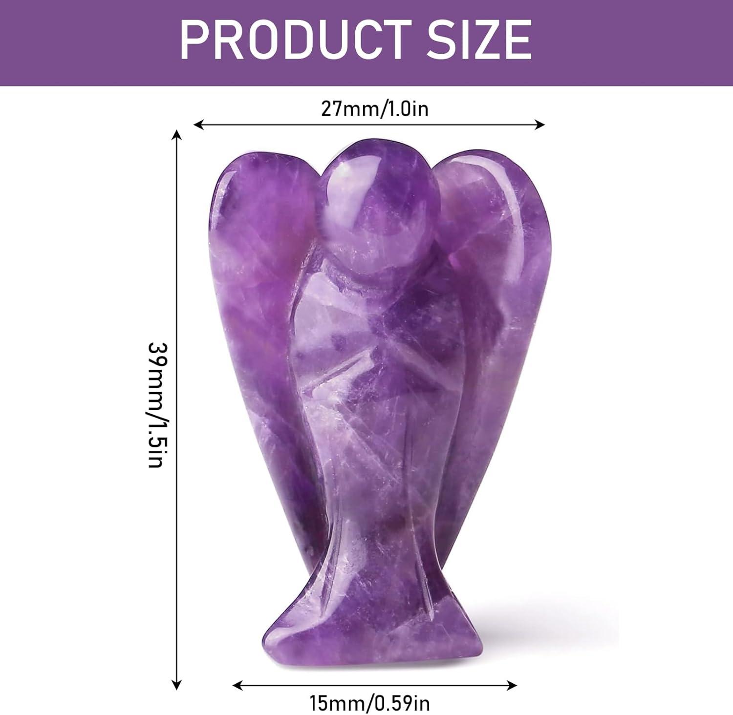 Buy Enixwh Amethyst Angel Figure | 1.5in Healing Gemstone Statue ...