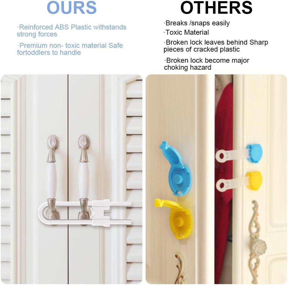 Vicloon Sliding Cabinet Locks - Childproof Cupboard Latch 6-Pack | U ...