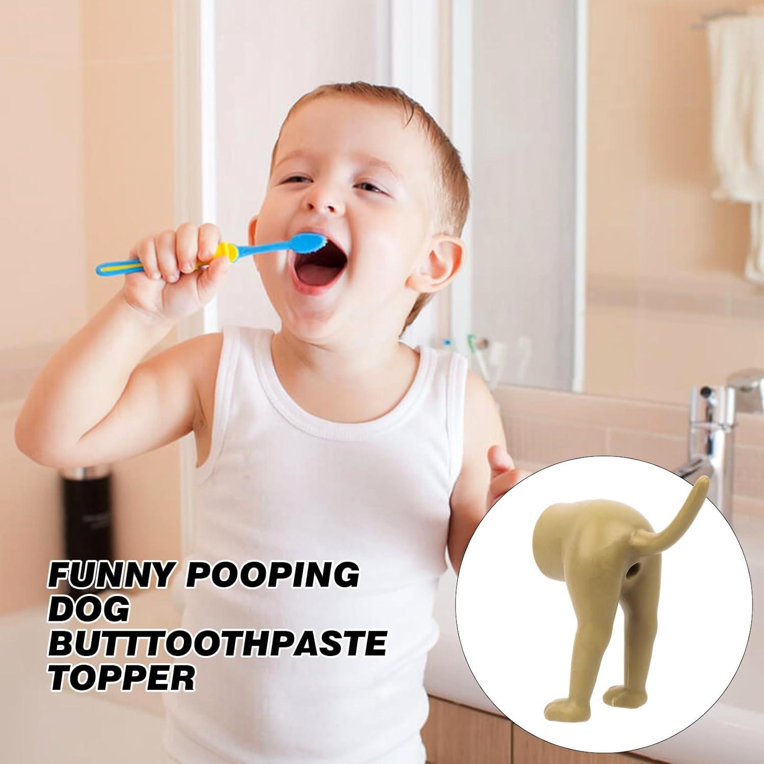 Pooping Dog Butt Toothpaste Topper - Funny Poop Toothpaste Dispenser ...
