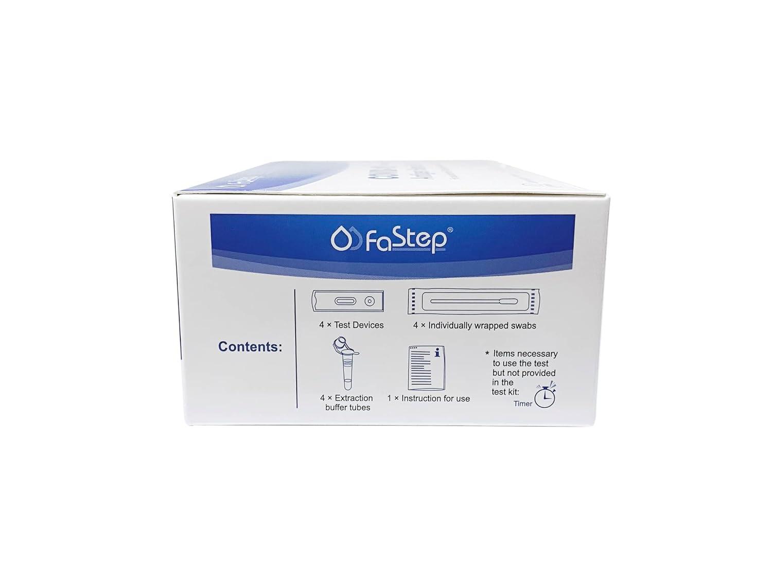 FaStep Rapid COVID-19 Antigen Home Test - 1 Pack (4 Tests) | Results in ...