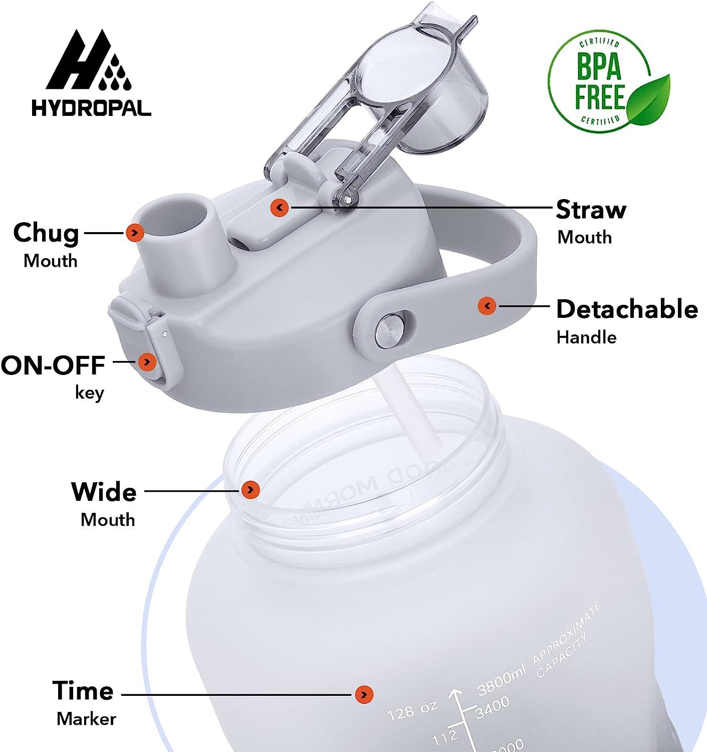 HydroPal 128oz BPA-Free Water Bottle with Straw | Leak-proof Gallon ...