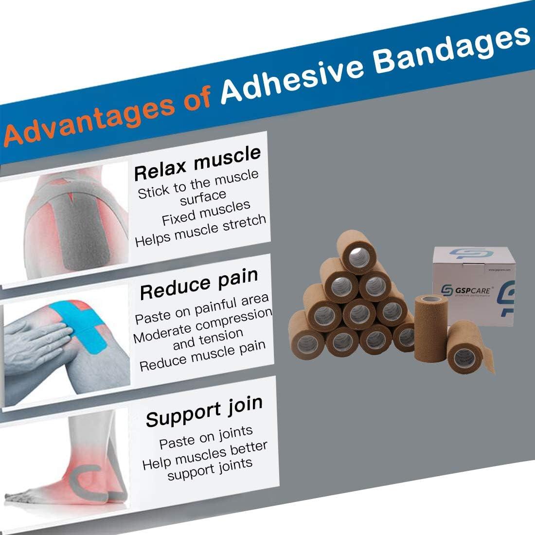 Skin Color Cohesive Wrap Bandages 4 x 5 Yards - 12 Count Self Adhesive ...