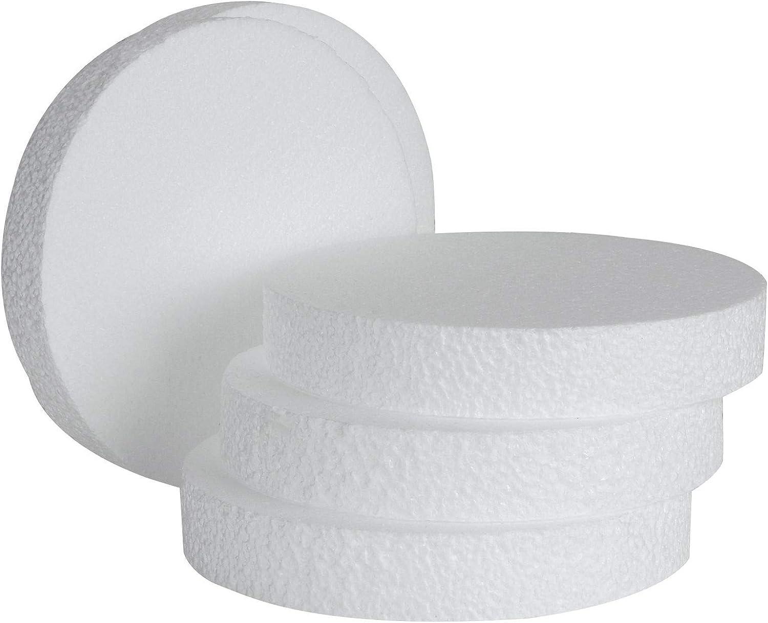 16PCS 6x6x1 inch White EPS Foam Circles for Arts & Crafts - Blank Round ...