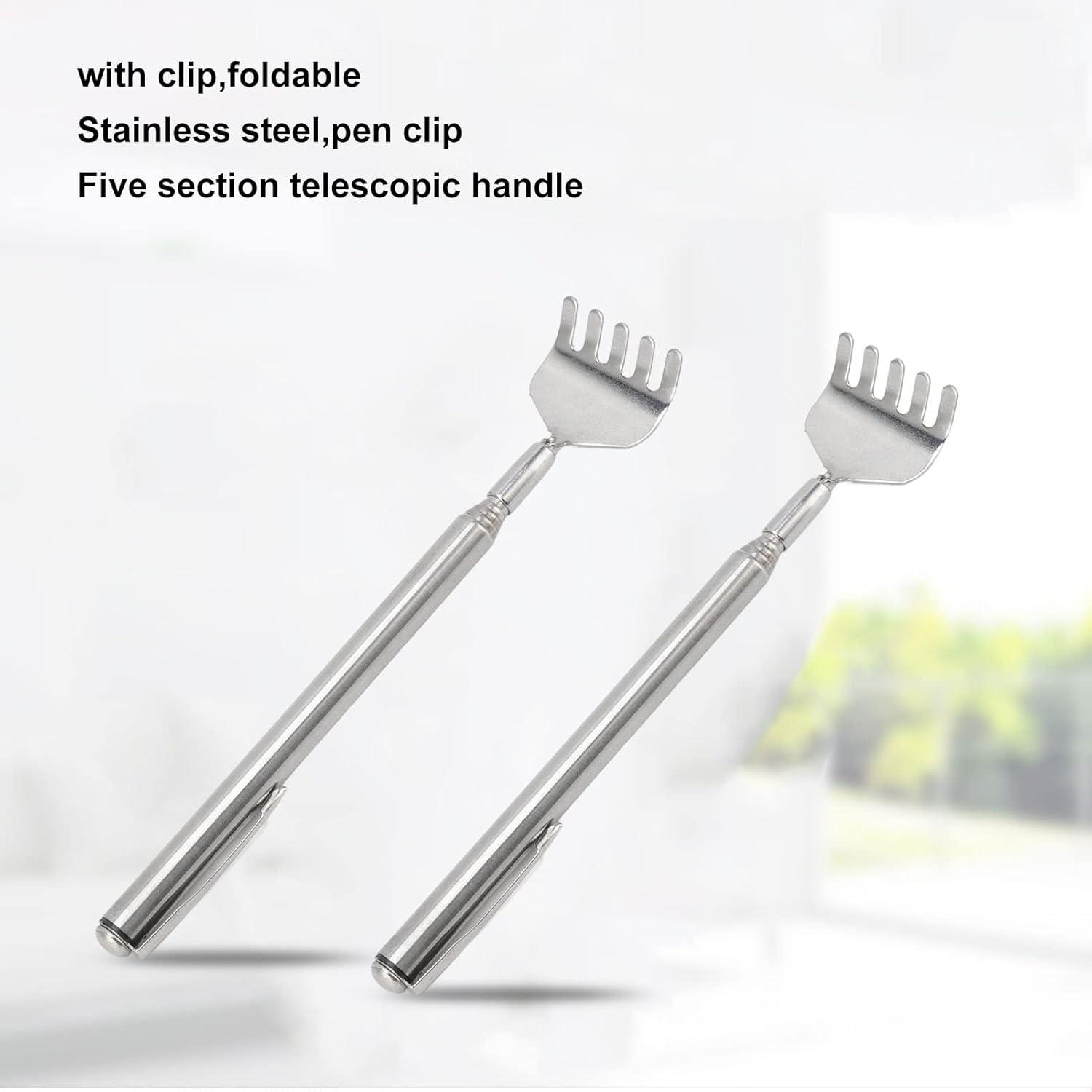 10-Piece Stainless Steel Telescopic Back Scratcher Set - Durable Metal ...