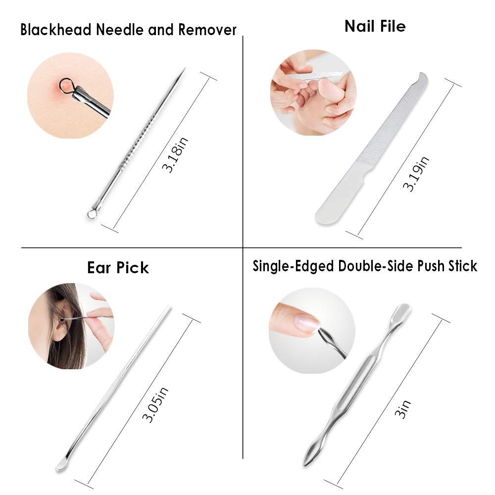 UOWGA 17 Piece Manicure Pedicure Set - Stainless Steel Nail Grooming ...