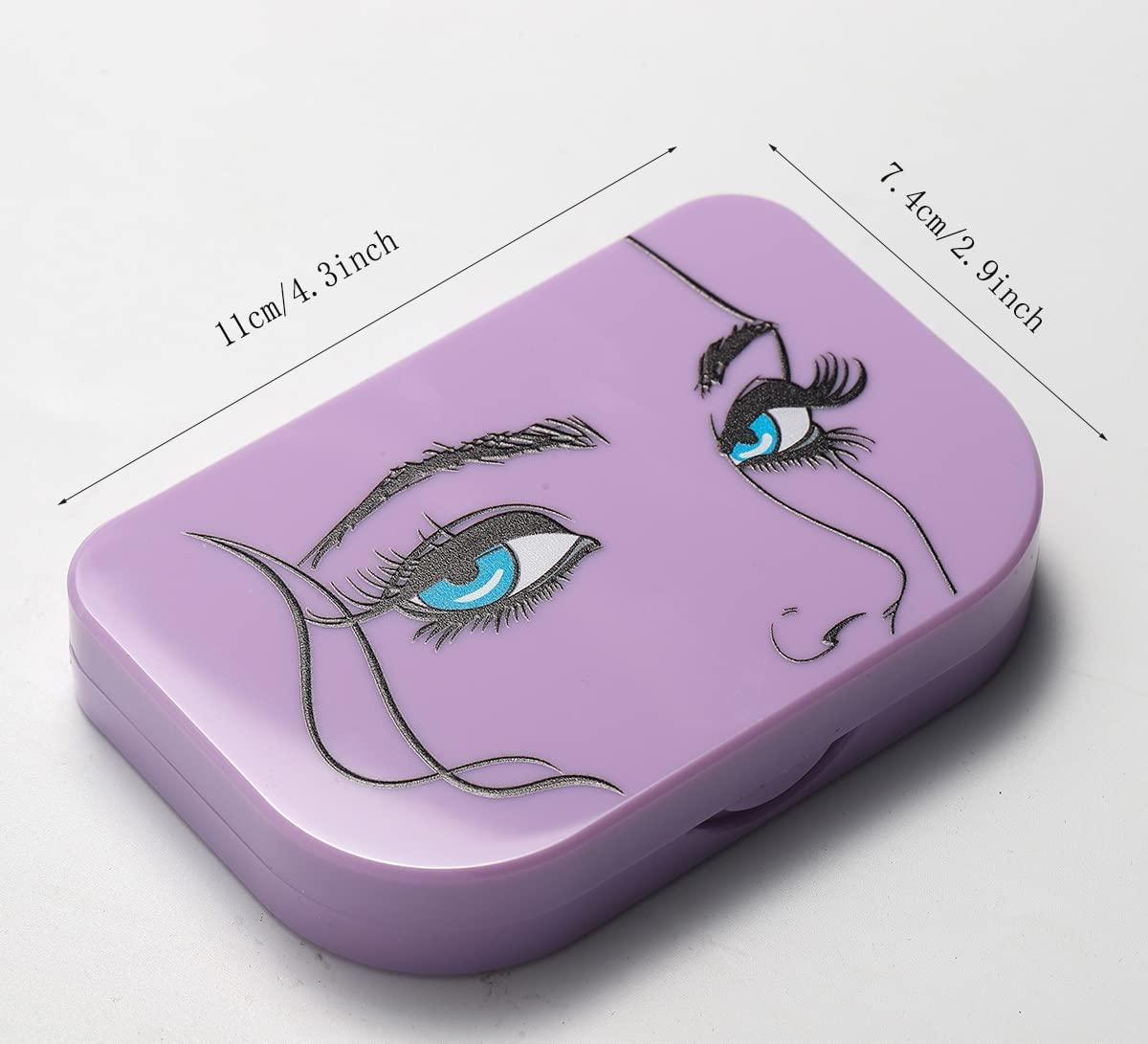 3 Tier Eyelash Storage Case with Mirror - Purple | Makeup Cosmetic ...