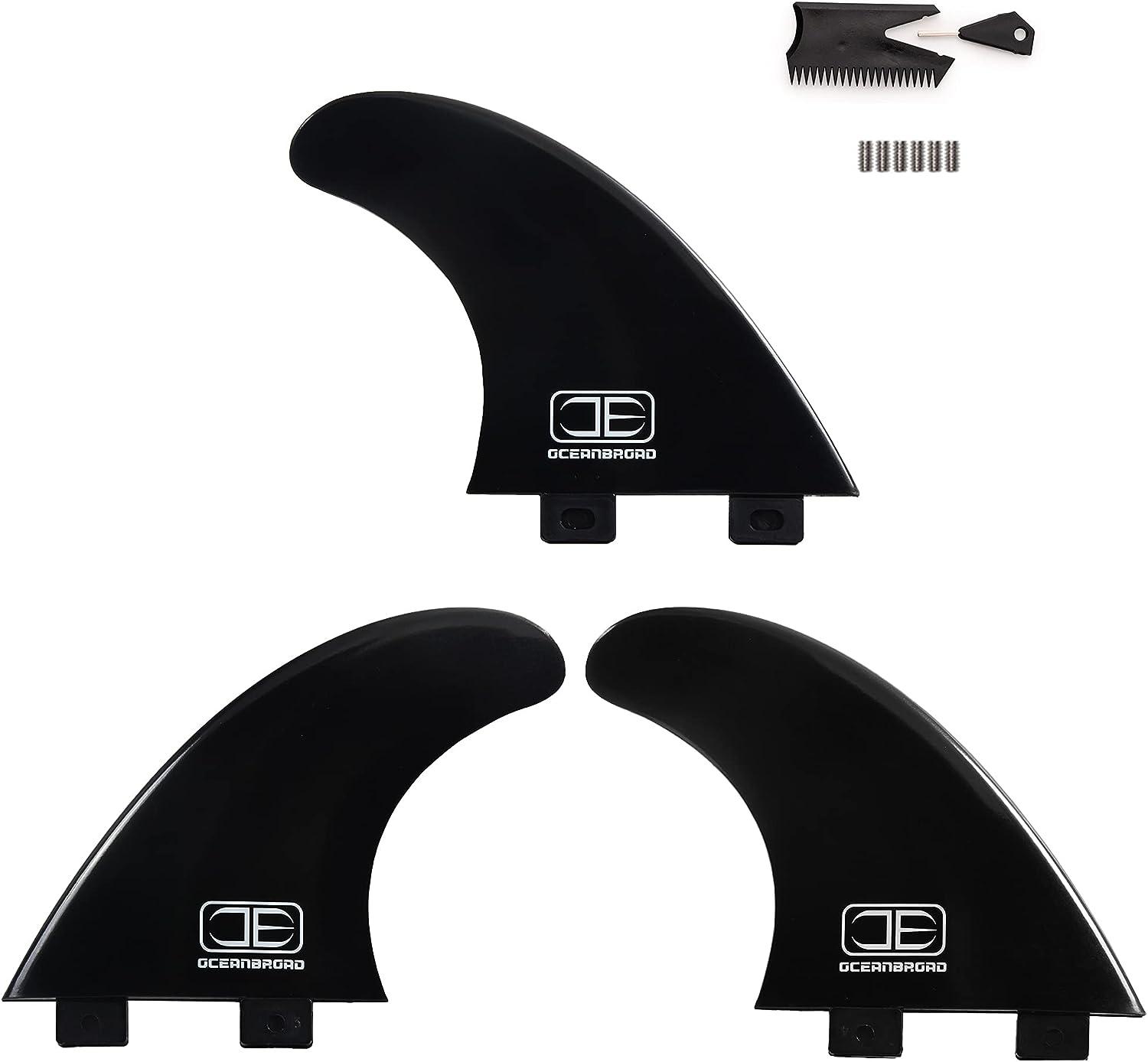 OCEANBROAD Surfboard Fin Thruster 3 Fins for FCS-Based Fin Box with ...