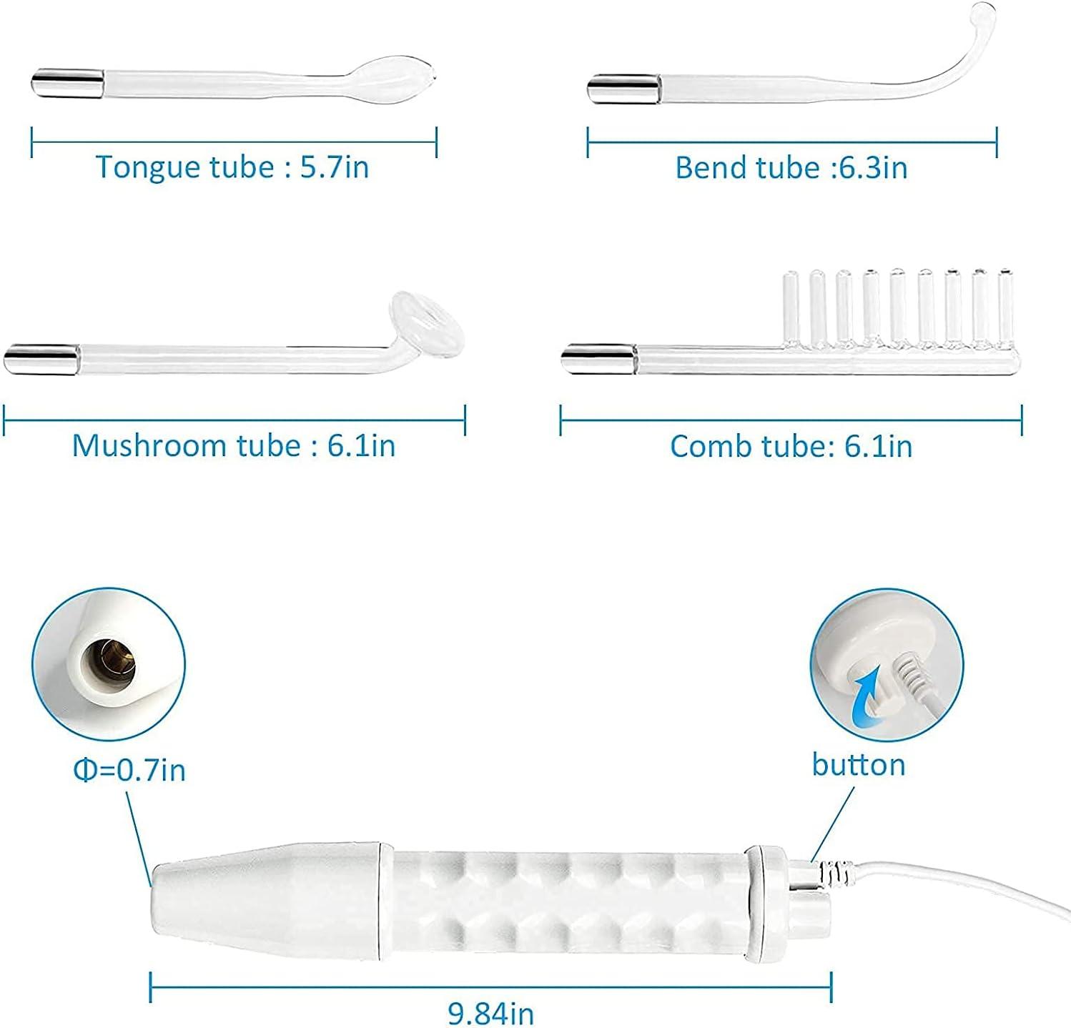 Portable High Frequency Facial Machine with 4 Glass Tubes - Handheld ...