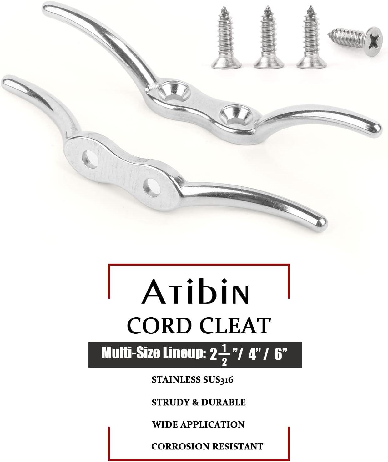 Atibin Stainless Steel Deck Hardware Dock Cleats - 2-1/2inch Base ...