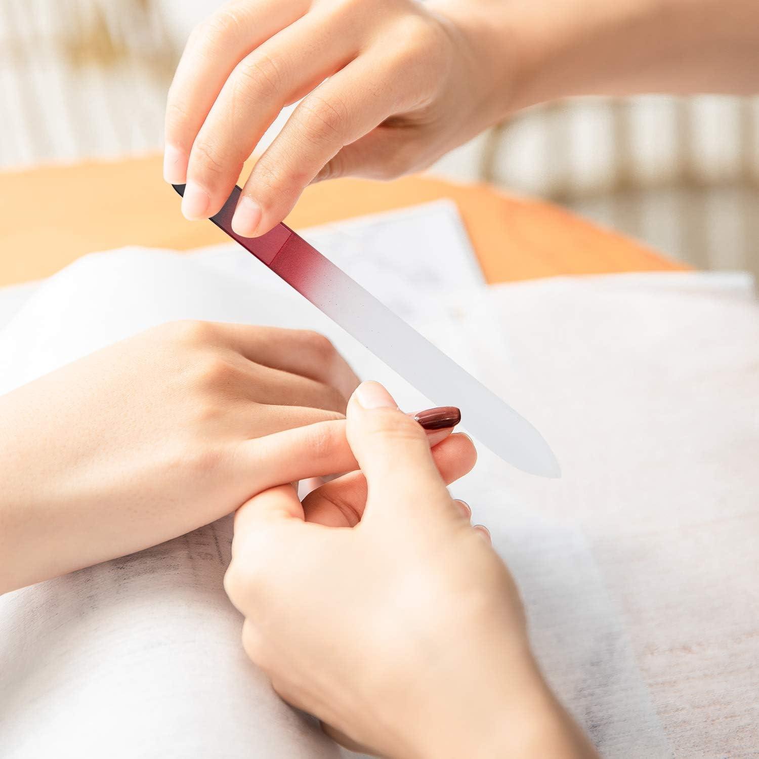 3 Pack Glass Nail Files - EAONE Crystal Nail File Set - Double-Sided ...