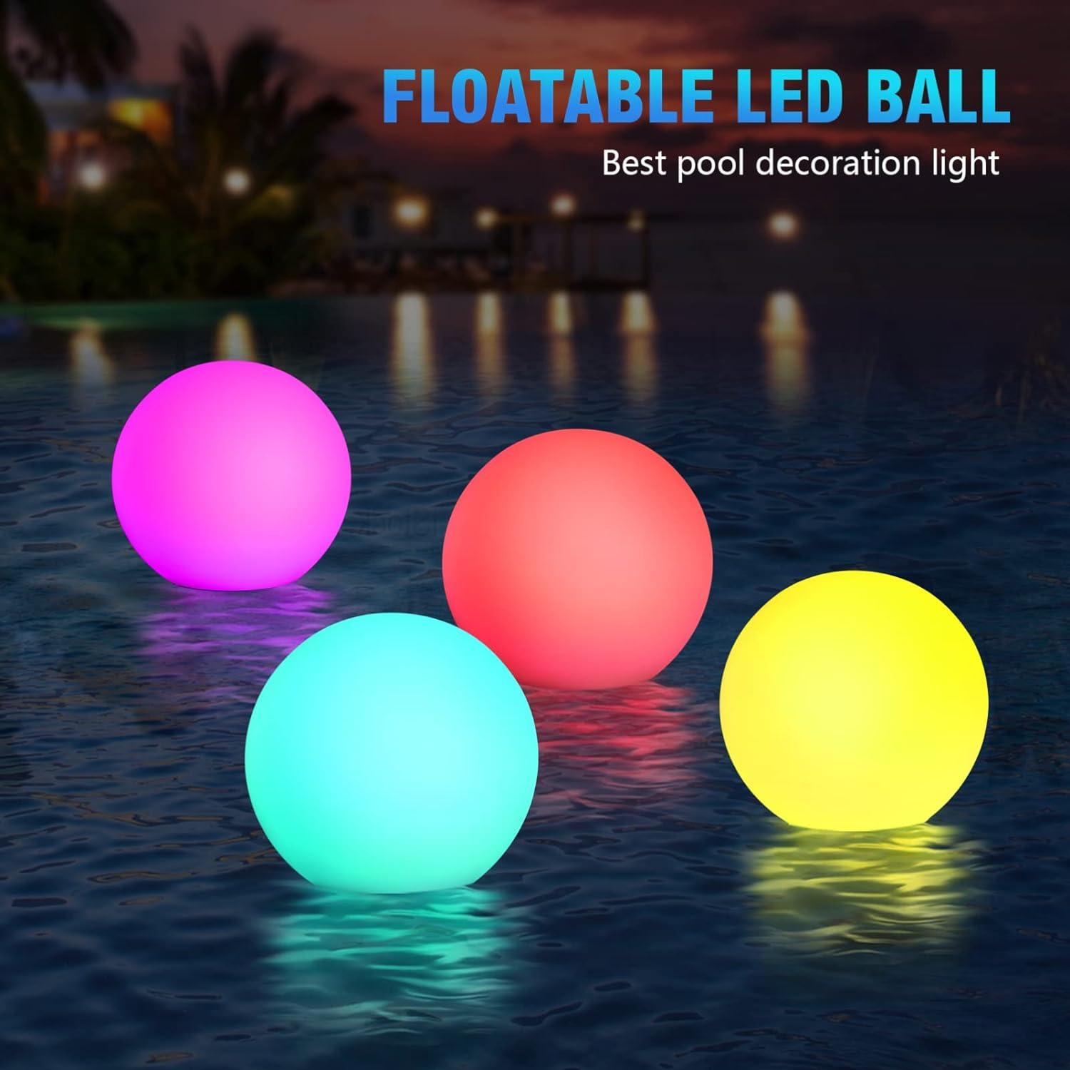 OSALADI Floating Pool Lights Rechargeable Color Changing Pool Ball ...