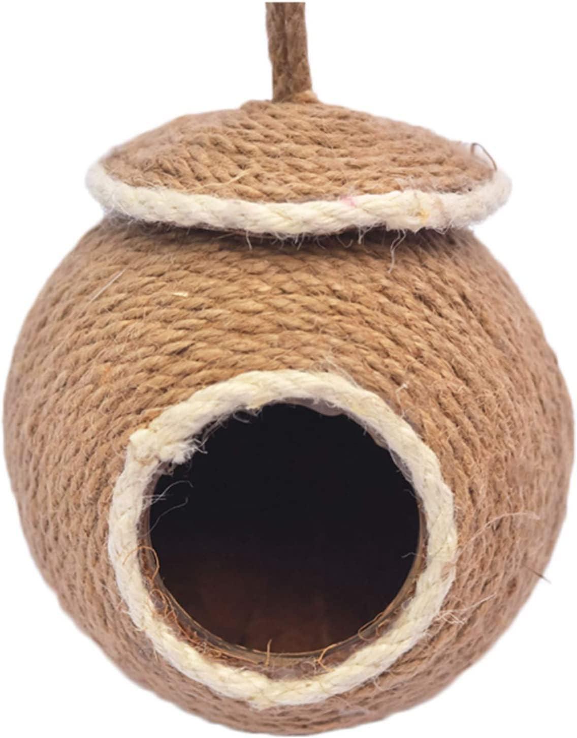 Birdhouse Parakeet Nest Coconut Shell Rope Weave Bird Breeding Nest for ...