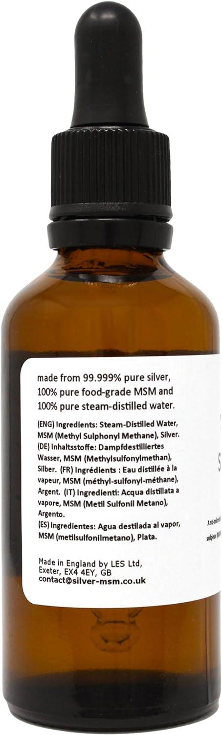 Silver-MSM 25 Liquid Supplement - 50ml Glass Dropper Bottle | Buy Now ...