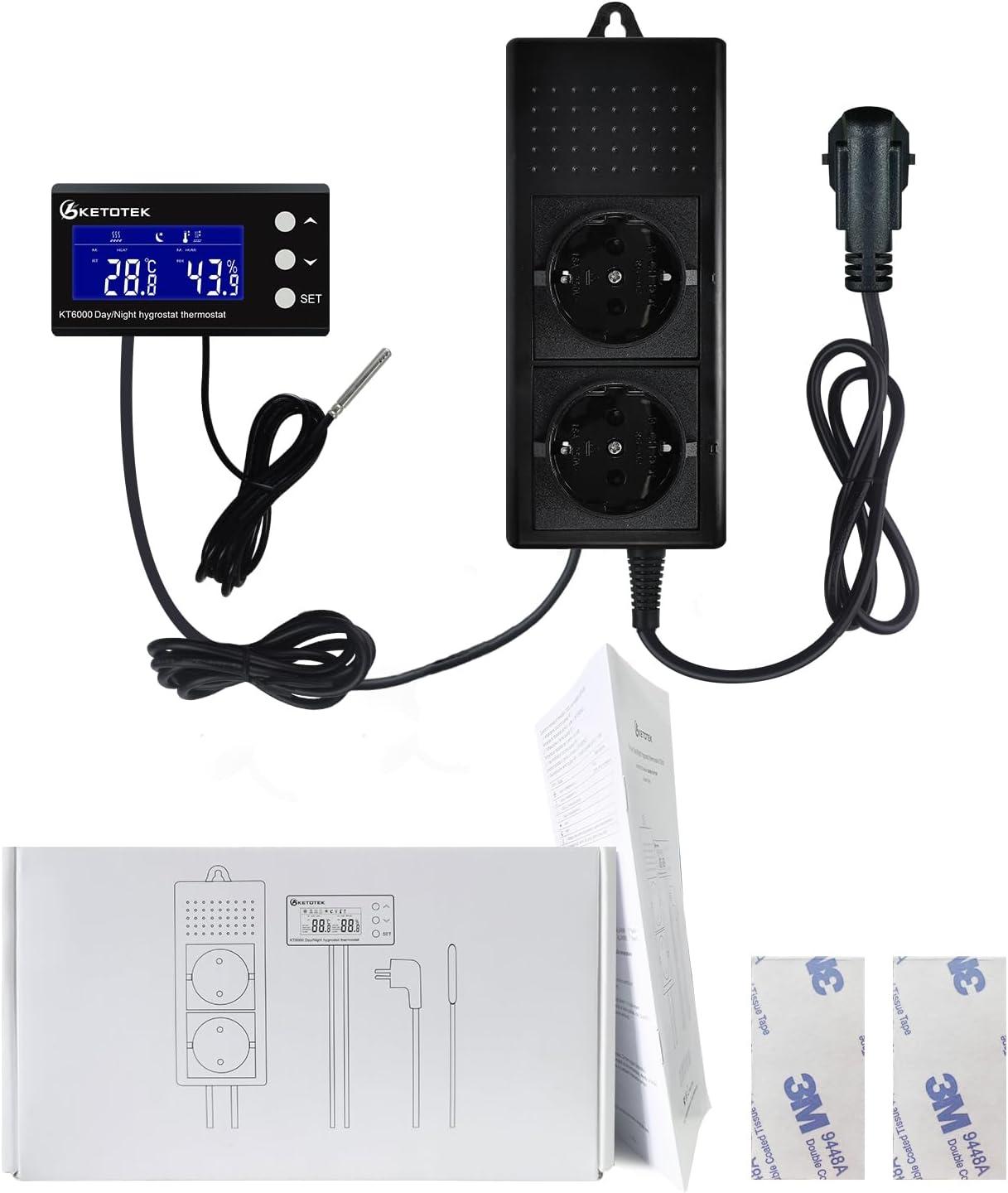 Buy Ketotek Digital Thermostat & Hygrostat Socket - Temperature ...