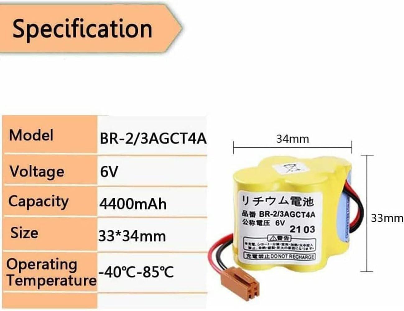Buy Pack of 4 BR-2/3AGCT4A 6V 4400mAh Replacement Battery for FANUC A98L-0031-0025 CNC System ...