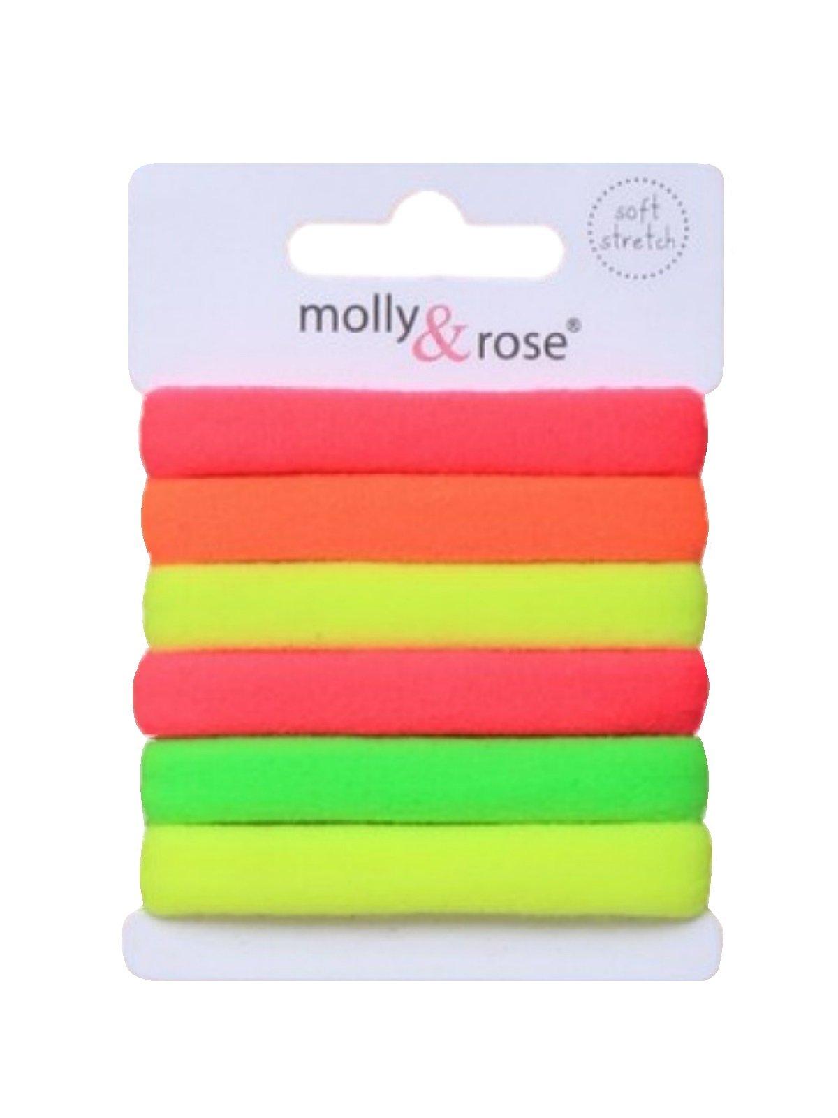 Set of 6 Neon Soft Jersey Endless Hair Elastics Bobbles Bands by ...