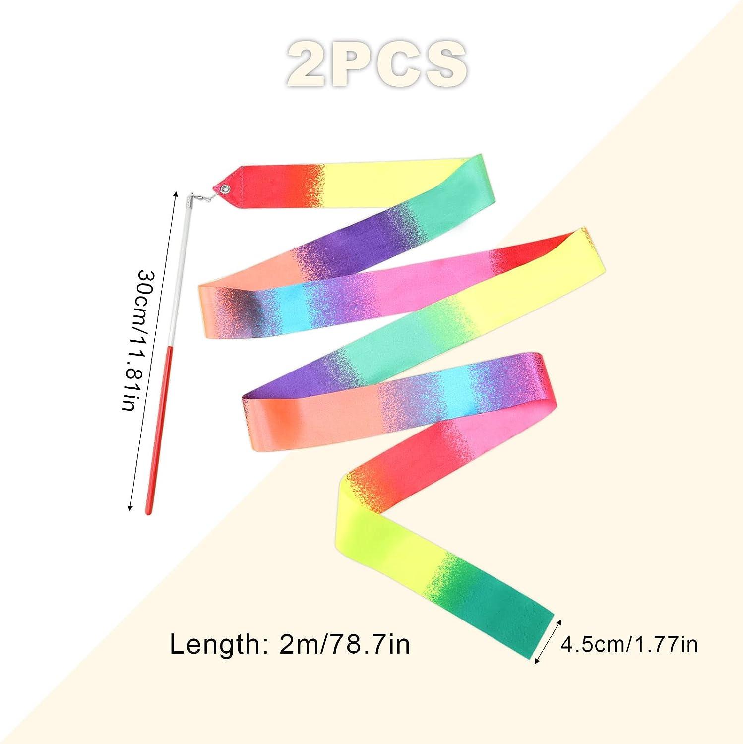 KINBOM 2pcs Gymnastics Ribbons 78.7 inch - Dance Ribbon Streamers for ...