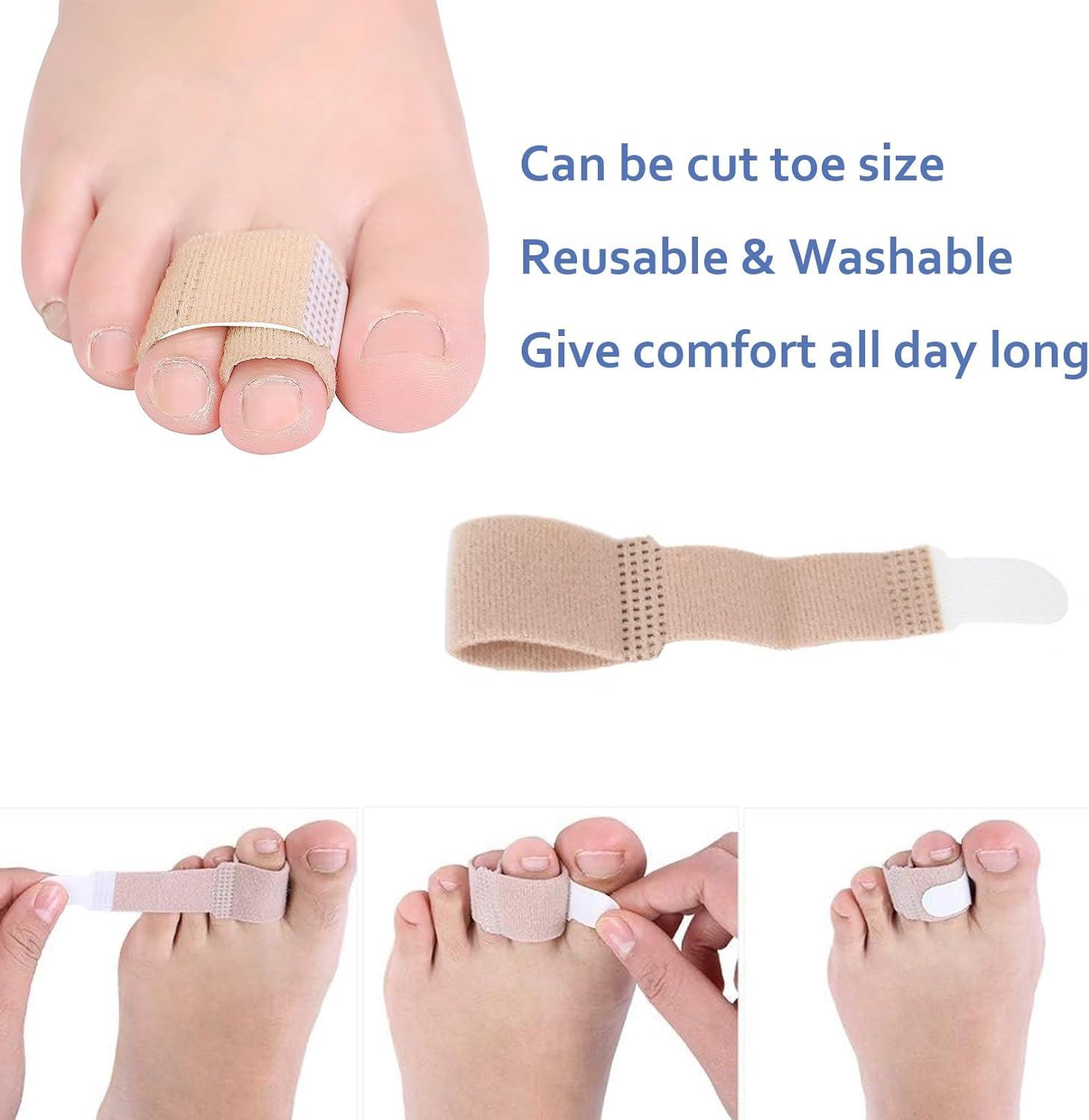 6Pcs Toe Straightener Splints & Cushioned Bandages - Correct Hammer ...