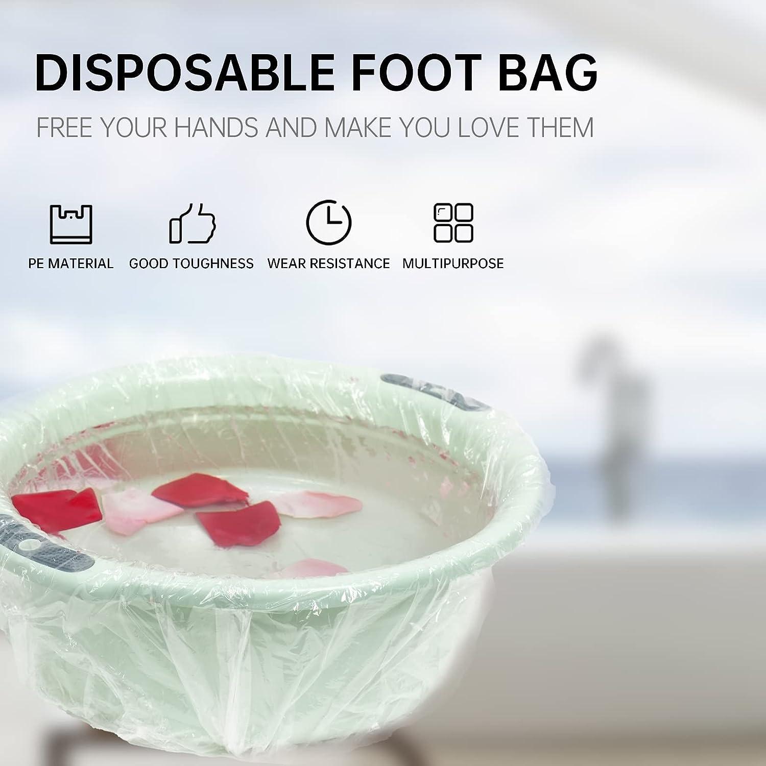100 Pcs Disposable Foot Tub Liner - Clear Plastic Premium Spa Pedicure ...