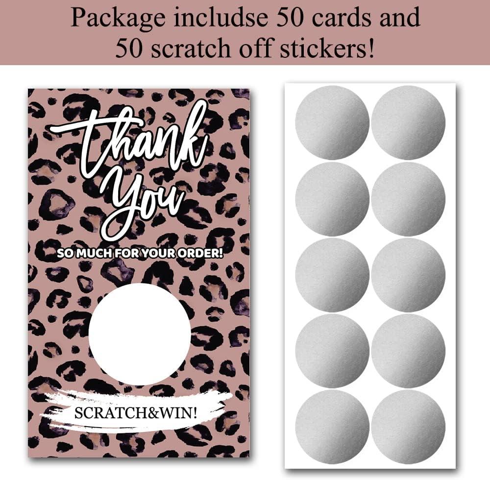 Haizct 50 Pack Thank You Blank Gift Certificate Scratch Off Cards for ...