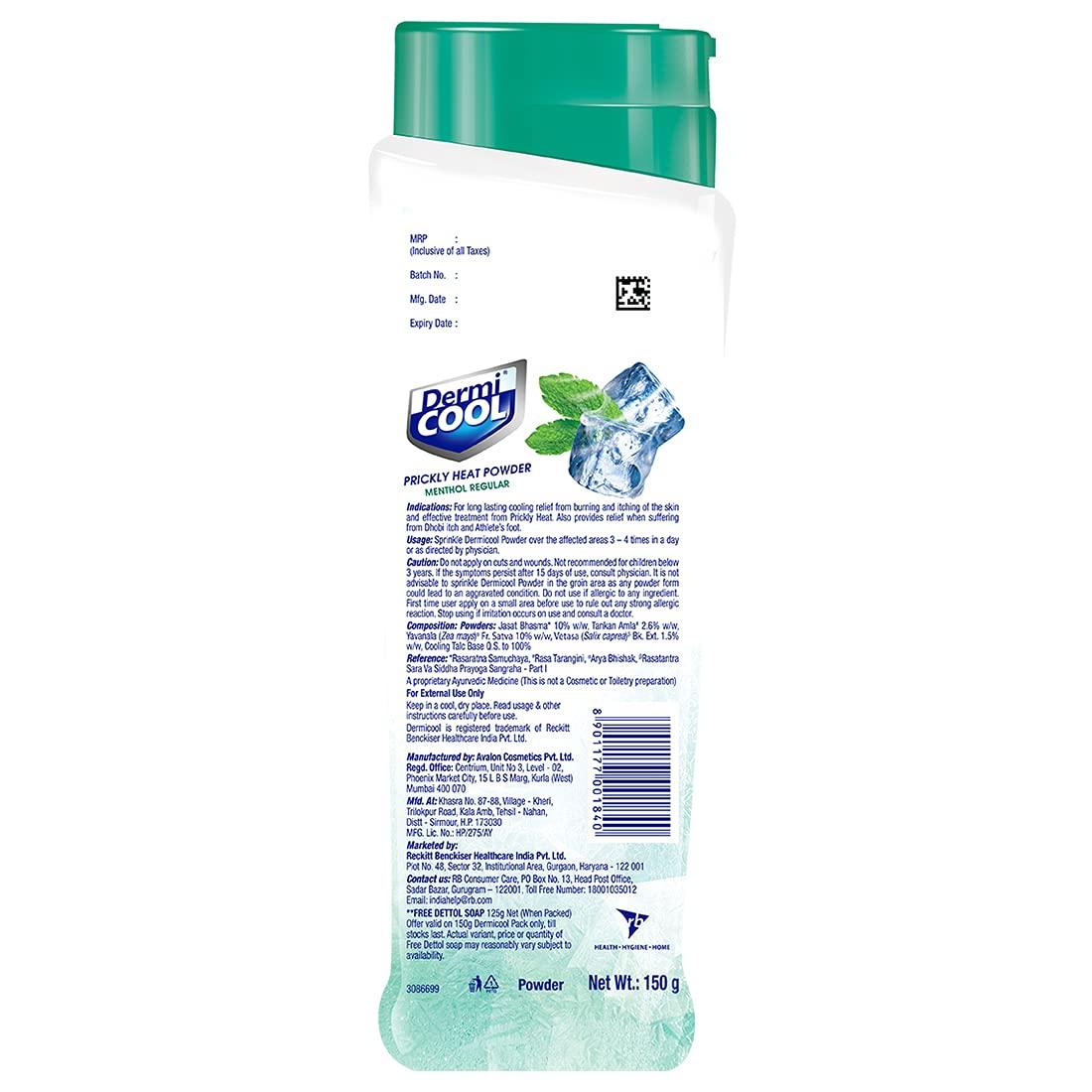 Dermicool Prickly Heat Powder - 150g | Soothing Relief for Prickly Heat ...