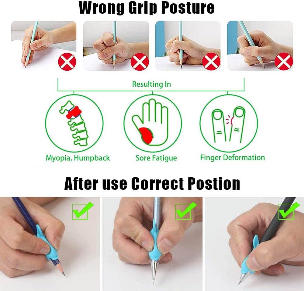 Soft Silicone Ergonomic Pencil Set for Kids - Posture Correction ...