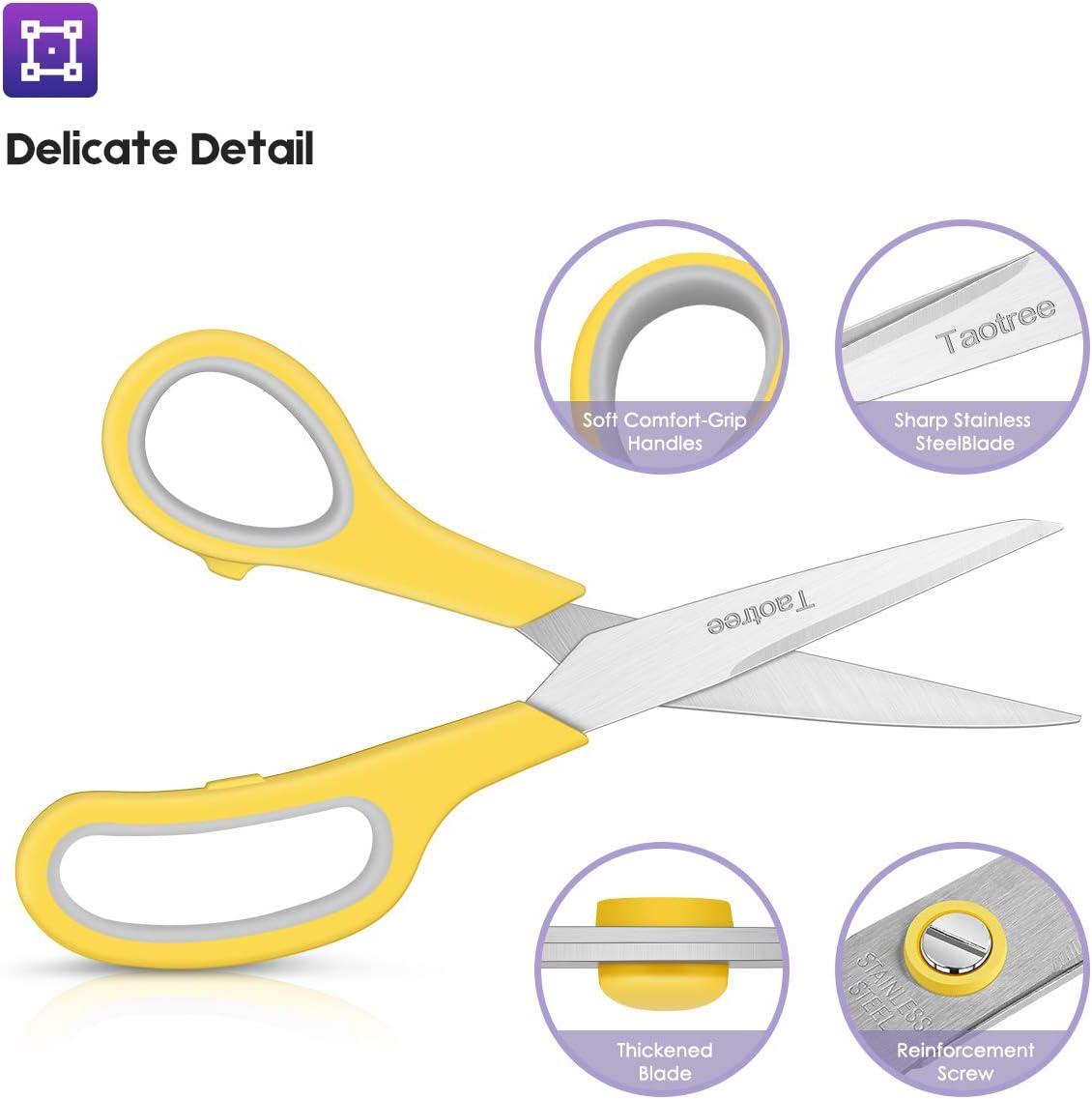 Scissors Taotree 8" Multipurpose Scissor Bulk Pack of 5 Stainless Steel ...